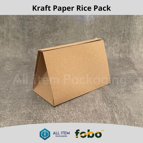 Jual FOBO Kraft Paper Rice Pack / Kertas Bungkus Nasi Kekinian @50 Pcs ...
