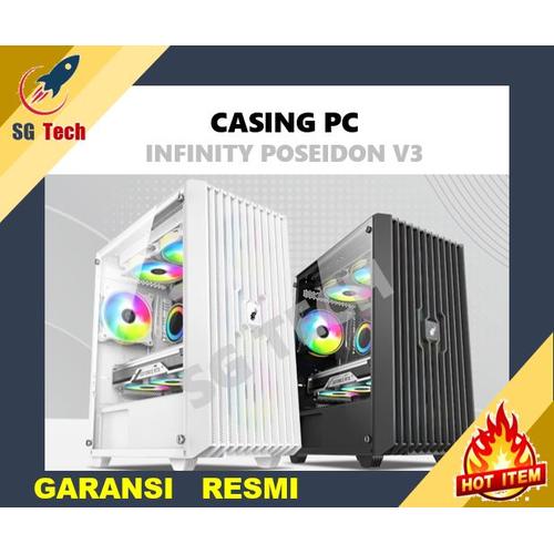 Jual CASING PC Infinity POSEIDON V3 WITH 3 RGB FAN - mATX Gaming ...