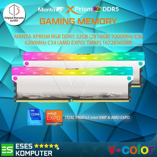 Promo RAM v-color DDR5 MANTA XPRISM RGB 32GB (2x16GB) 7200MHz C36 ...