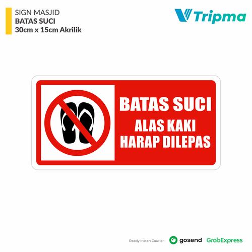 Jual Rambu Sandal Sepatu Harap Di Lepas 15cmx30cm - Plat Alumunium ...