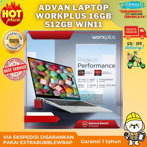 Promo ADVAN Laptop Workplus AMD RYZEN 5 6600H 14'' FHD 16GB 512GB SSD Win 11 Cicil 0% 3x - Kota ...