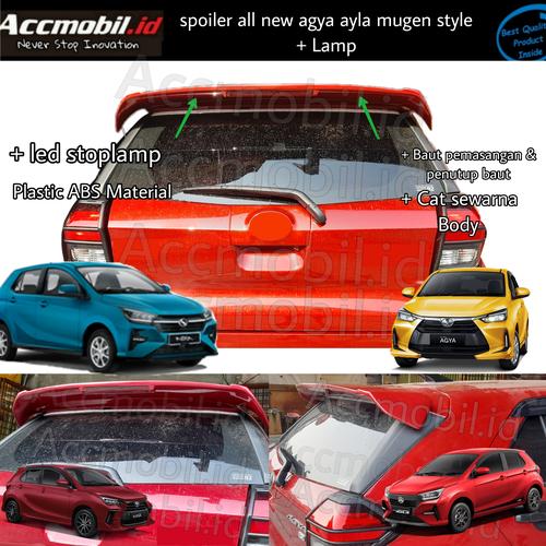 Jual spoiler all new agya ayla 2023 on model mugen + lampu style ...
