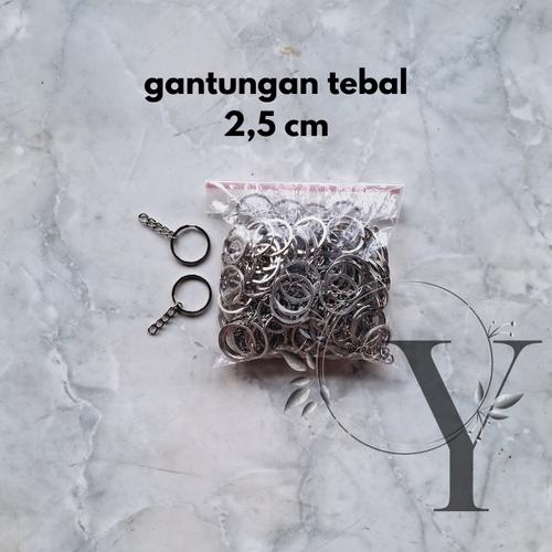Jual GANTUNGAN KUNCI RANTAI SILVER RING GANCI TEBAL POLOS 1 BUNGKUS ISI ...