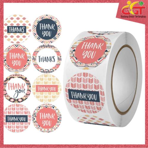 Jual GGT Sticker Thank You Roll Isi 500Pcs Label Roll Stiker Thank You ...