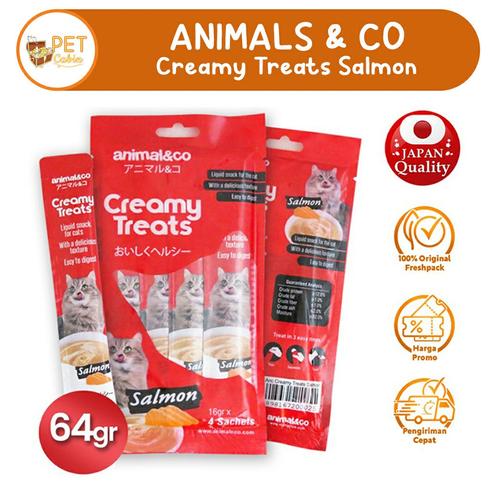 Jual SNACK KUCING ANC CREAMY TREATS SALMON 16G x 4 FULL PACK - Jakarta ...