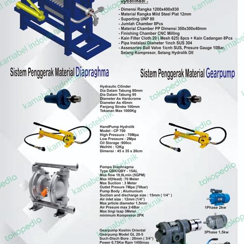 Jual mesin filter press mini/kecil penyaring minyak ukuran 30x30 ...