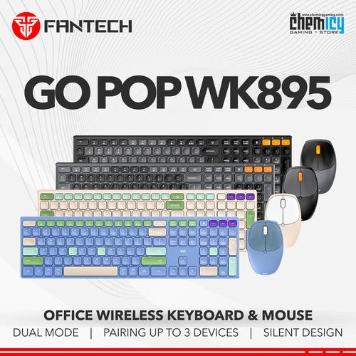 Jual Fantech WK895 / WK-895 Bundle Wireless Keyboard & Mouse - Blue ...