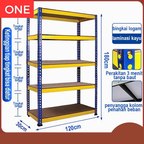 Jual Rak Gudang Besi Susun 5 Tebal Tiang Penyimpanan Kantor Warung Best ...
