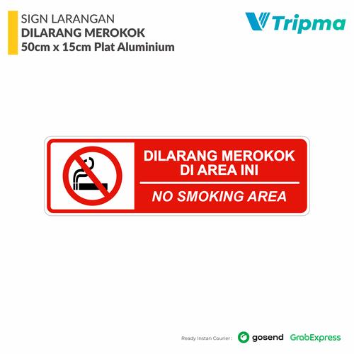 Jual Rambu / Sign Dilarang Merokok 50cm x 15cm Plat Alumunium + Sticker ...