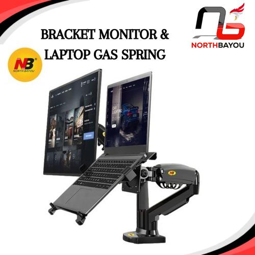 Jual Bracket monitor Meja Double Arm NBF160 dan Tray Laptop Breket ...