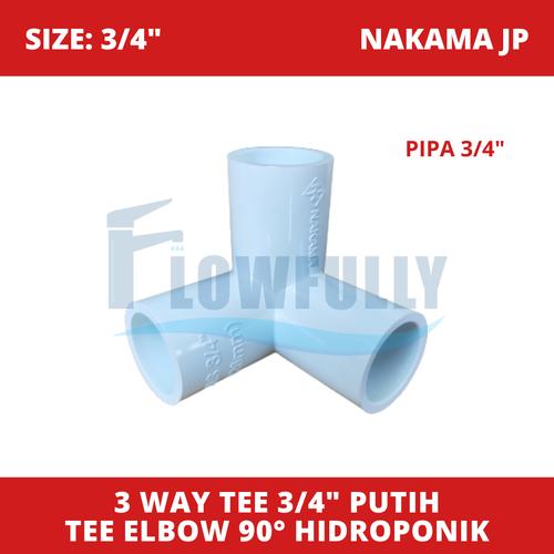 Jual 3 WAY TEE AW 3/4 INCH NAKAMA PUTIH PVC TEBAL TEE ELBOW 3 SUDUT T ...