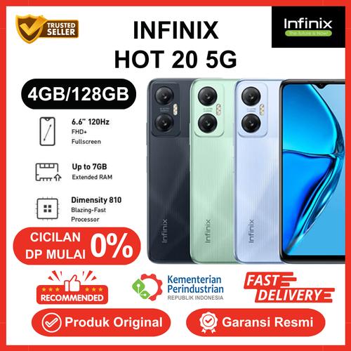 Jual Infinix Hot 20 5G 4/128 Garansi Resmi 1 Tahun - 4/128 Blue ...