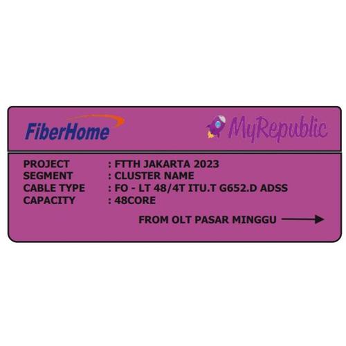 Jual Label Kabel FIber Optic 6 x 15 cm, Telkom/Myrep 1 Sisi/iForte ...