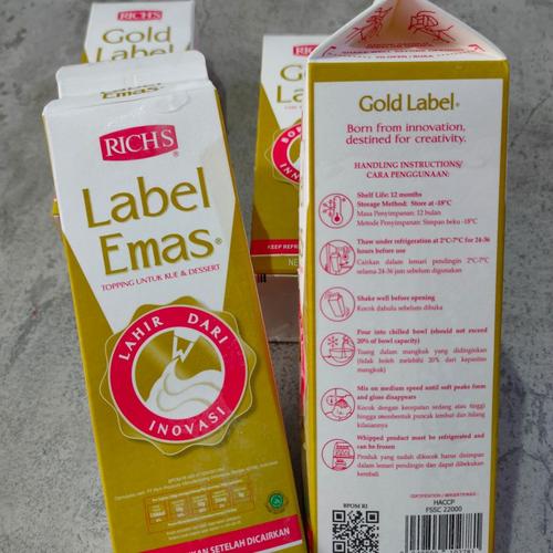 Jual Gold Label Whipping Cream Richs 907 gr | Non Dairy Whip Rich's ...