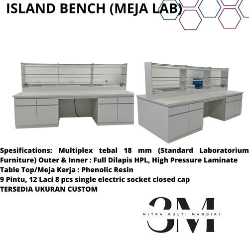 Jual meja island bench laboratorium top table phenolic 6mm 300 x 150 x ...