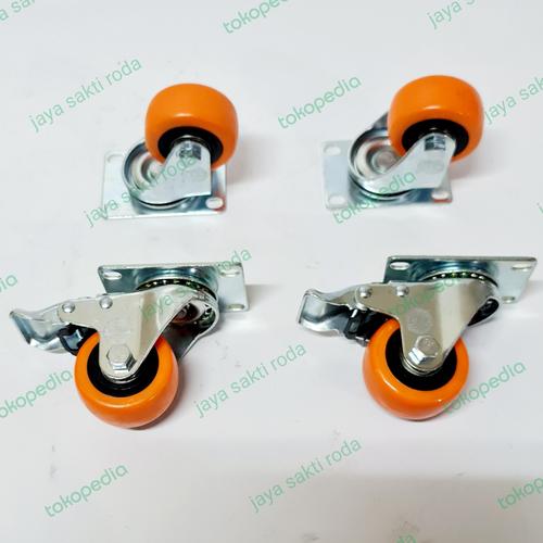 Jual Roda pu oren 2,5 inch roha 2rem 2putar ball bearing taiwan ...