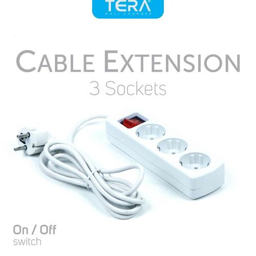 Jual TERA Stop Kontak Cable Extension 3 Lubang Sockets - White - 1.5 ...