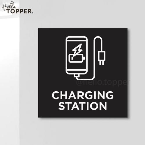 Jual Charging Station Sign Akrilik Tempel Dinding Papan Acrylic - Kotak ...