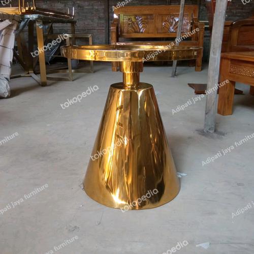 Jual MEJA POJOK BULAT STAINLESS GOLD - MEJA RUANG TAMU BULAT-CORNER ...