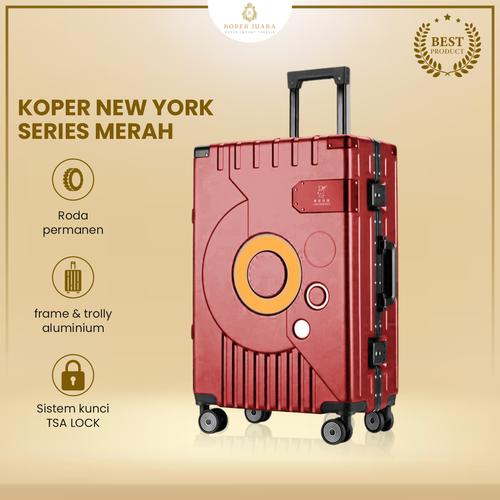 Jual Koper 20 Inch 24 Inch 28 Inch New York Series Warna Merah TSA Lock ...