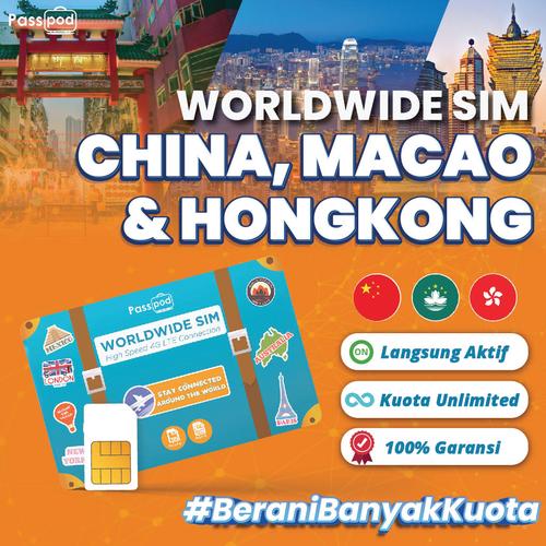 Jual SIM Card Hong Kong & Macau & China - 7 Hari UNLIMITED - Simcard ...