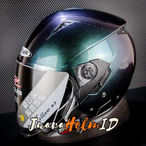 Jual ZEUS HELM ZS 205 SOLID / CHAMALEON PURPLE / ZS205 HALF FACE - M ...