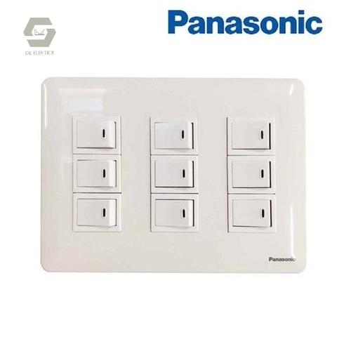 Jual Saklar Grid Switch 9 gang PANASONIC Full Color | 9 Saklar Putih ...