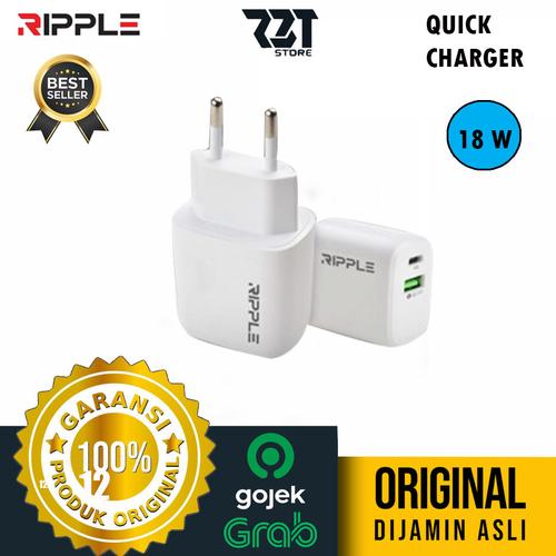 Promo KEPALA Charger Ripple fast charging 18W PD USB Type-C ios Android ...