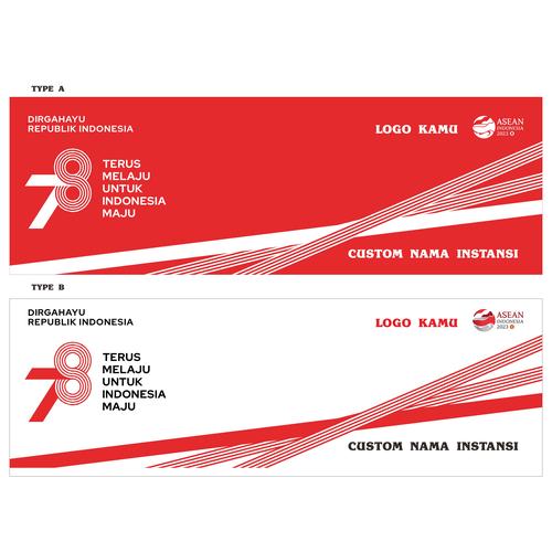 Jual Spanduk HUT R1 ukuran 3x1 meter bisa custom tulisan, spanduk HUT ...