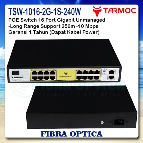Jual Tarmoc TSW-1016-2G-240W 16 Port Gigabit POE 802.3af/at POE Switch ...