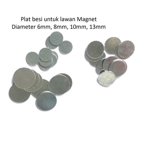Jual 1pcs Plat besi Bulat lawan magnet diameter 6mm 8mm 10mm 1cm 13mm ...