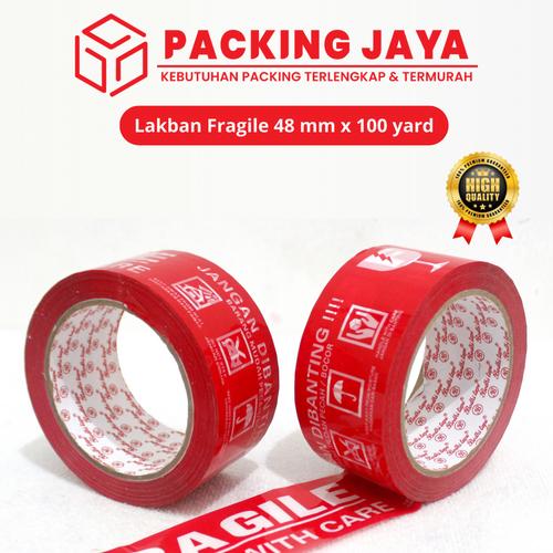 Jual LAKBAN FRAGILE MERAH 48MM X 100 Y (SATUAN) MURAH - Merah - Kota ...