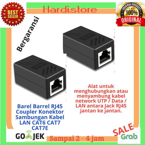 Jual Barrel RJ45 Coupler Konektor Sambungan Kabel LAN CAT6 CAT7 CAT7E ...