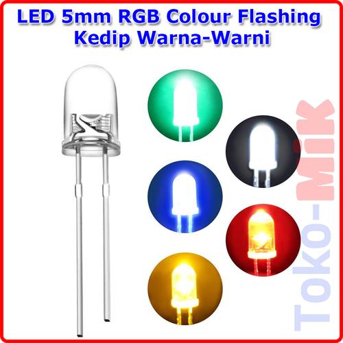 Jual LED 5mm RGB Colour Flashing Fast Slow Flash Kedip Warna-Warni ...