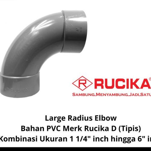 Jual Long Large Radius Elbow 1 1/2" 1.5" 11/2" inch PVC Rucika D (Tipis ...