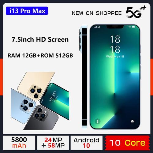 Jual Smartphone Asli i13 Pro Max Android hp12GB RAM+512GB Layar 7,5inci ...
