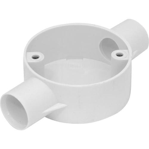 Jual Lesso fitting PVC Conduit 2 Way Through Box with Cover White ...