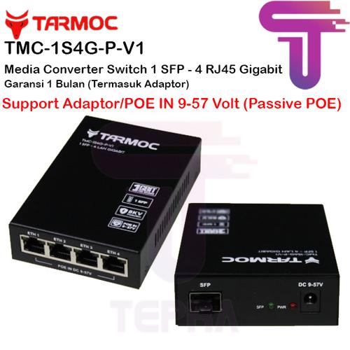 Jual Tarmoc TMC-1S4G-P-V1 | Media Converter 1 SFP - 4 LAN G POE-in (9 ...