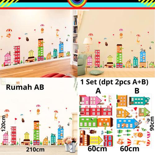 Jual STICKER STIKER WALLSTICKER WALLSTIKER DINDING ANAK TK MOTIF RUMAH ...