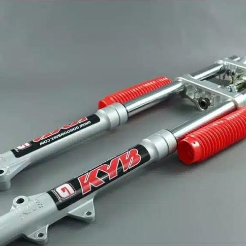 Jual Shock Depan Tele KYB Kayaba Gordon 41MM Silver KLX 150, CRF 150 ...