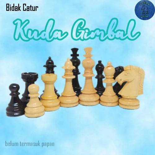 Jual Bidak catur kayu Mentaos model Kuda Gimbal Standart Internasional ...