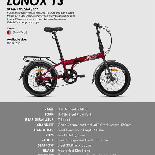 Jual Sepeda Lipat Genio by united Folding bike ukuran 16 / 20 inch - Red, ukuran 16 - Jakarta ...