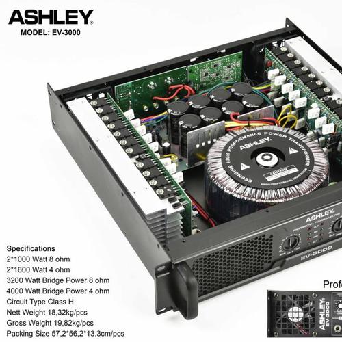 Jual POWER 2 CHANNEL ASHLEY EV3000 EV-3000 EV 3000 ORIGINAL GARANSI ...