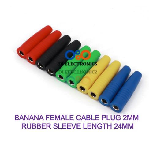 Jual 2mm Insulated Banana Socket Cable Plug Female 24mm long Rubber ...