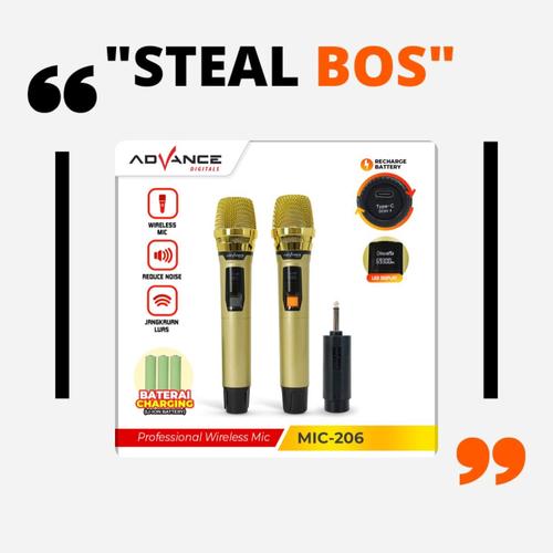 Jual advance mic wireless 206 microphone double wireless+receiver ...