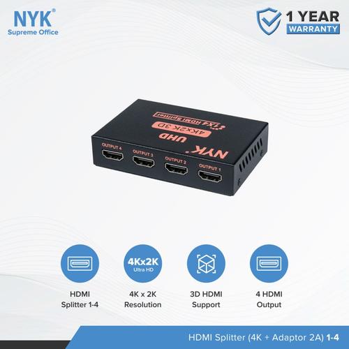 Jual splitter NYK hdmi 1 input to 4 port output - Kota Makassar - Mugen ...