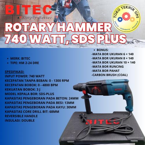 Jual BITEC HM2-24 DRE - BOR BOBOK BETON ROTARY HAMMER BESI KAYU 750WATT - Kab. Gresik - UPS ...