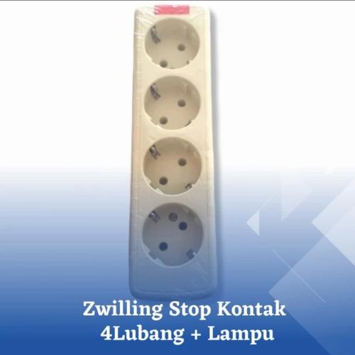 Jual Stop Kontak Arde +Lampu 4 Lubang 5514 Zwilling - Kota Yogyakarta - Volta Digital | Tokopedia