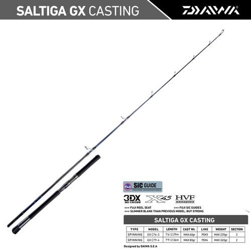 Jual Joran Popping DAIWA SALTIGA GX 2023 | Light Popping | Casting - GX C76-3 PE3 - Jakarta ...