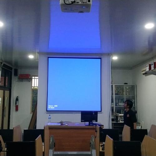 Jual Layar motorized 60" /Screen Motorized 60" 150 cm x 150 cm merk ...
